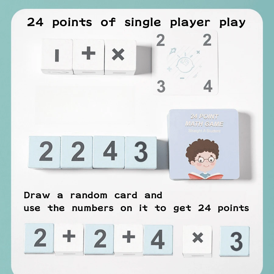 Children 24 Numbers Puzzle Cube Board Game With Addition & Subtraction ...