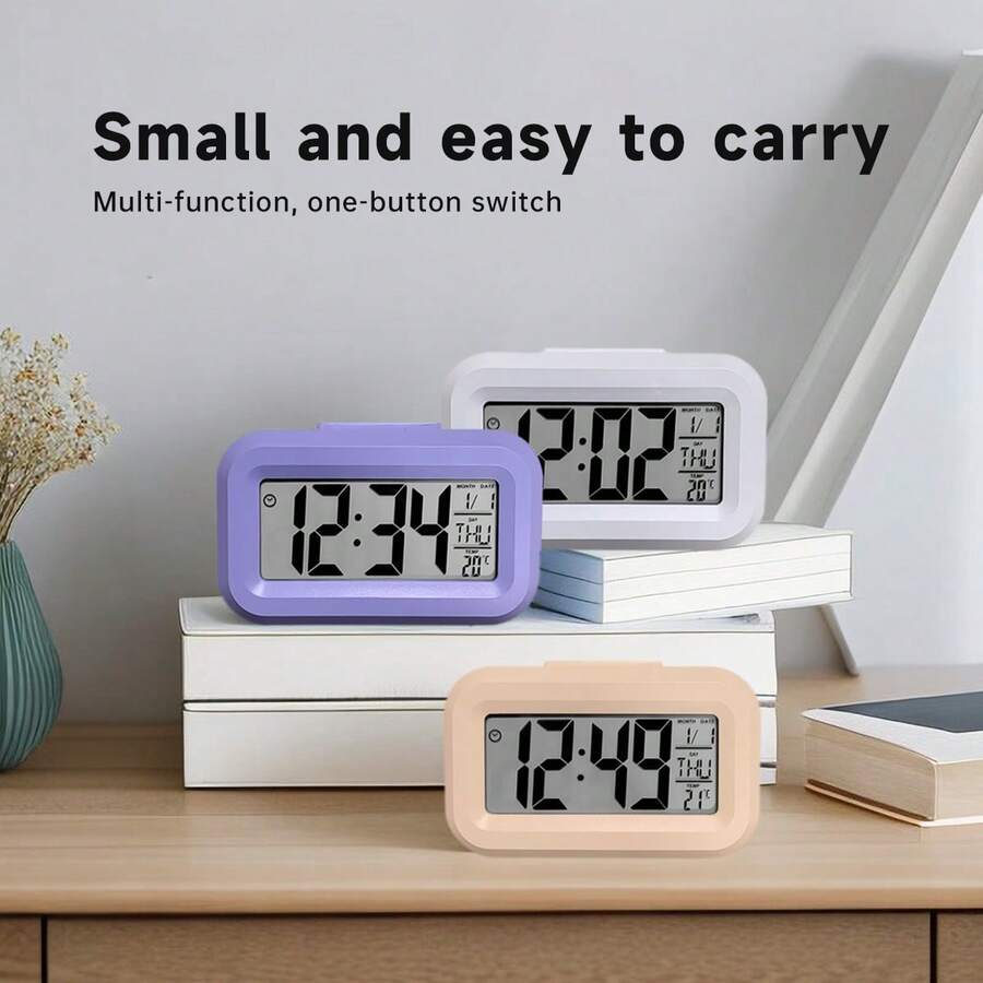 1pc Mini Electronic Clock Student Alarm Clock Intelligent Desktop ...