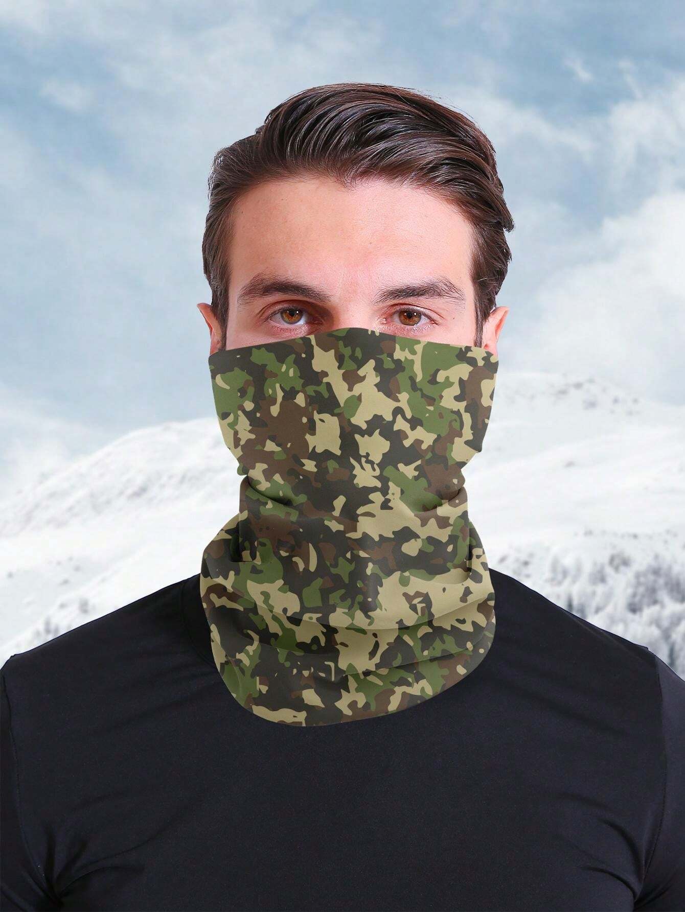 Sun Protective Anti UV Vintage Geometry Ice Silk Face Protection Neck ...