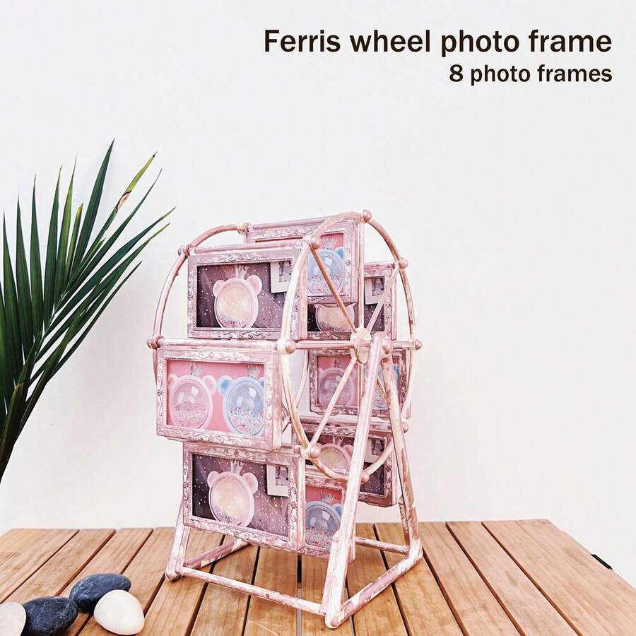 1pc 8 Slots DIY Ferris Wheel Photo Frame With Embossed Designs, Can ...