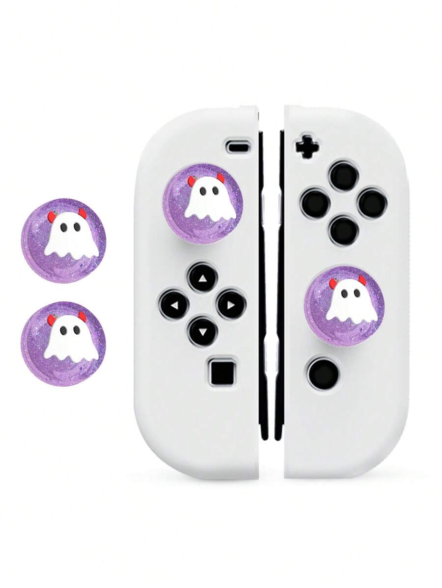 2-Pack Purple Ghost Pattern Joystick Caps & Button Caps, Compatible ...