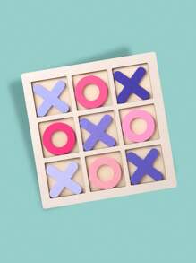 Christmas Decoration 1set Wooden Tic Tac Toe Blocks 3x3 Xo Grid Kids ...
