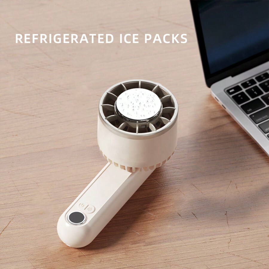 Cooling Mini Fan, Portable And Foldable, Hand Held, Ice Pack And ...