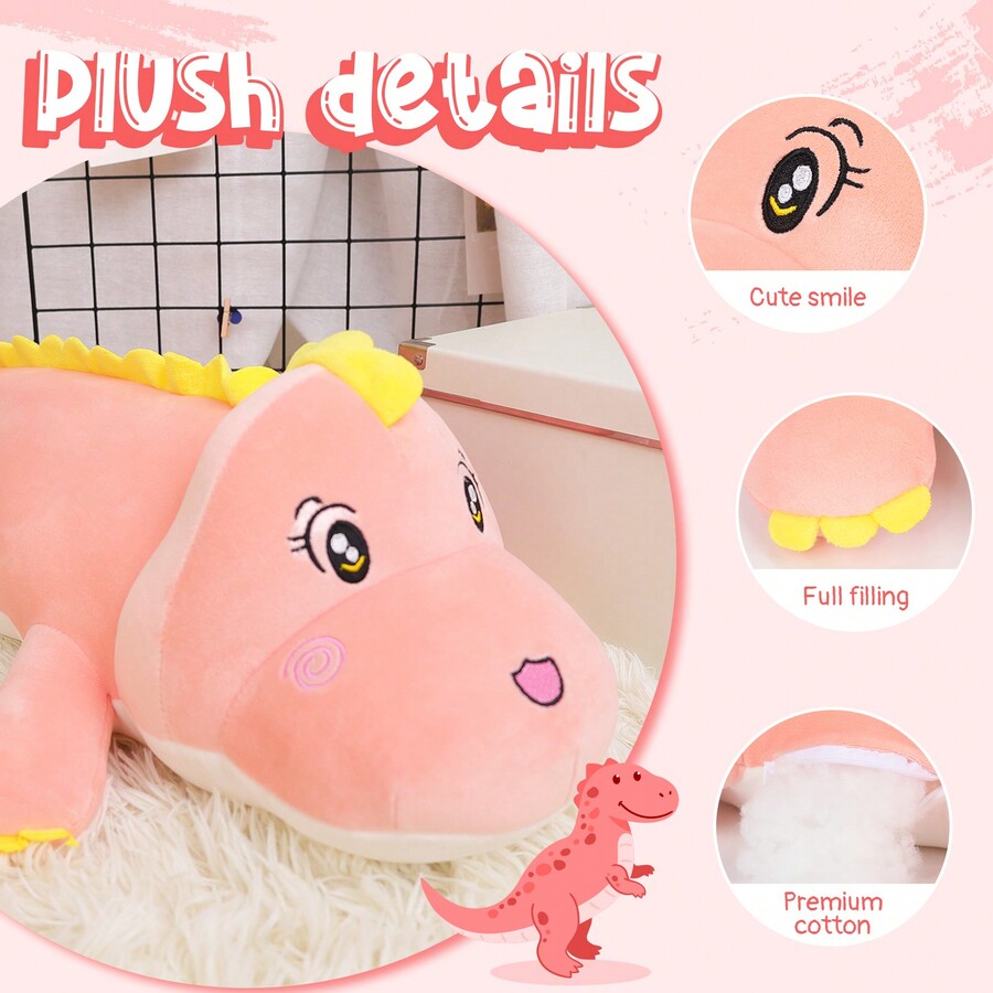 AIXINI Plush Dinosaur Stuffed Animal Soft Hugging Pillow Toy Cute Pink ...