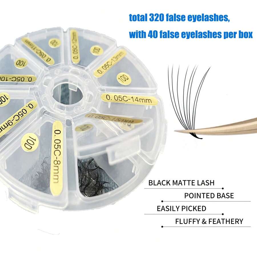 Lash Extension 10D Premade Fans Eyelash Extensions 320pcs(40 Pcs/Grid ...