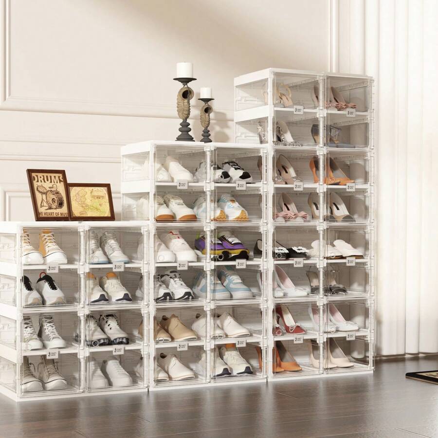 Mayi Box Foldable Shoe Rack,Shoe Organizers For Closet Plastic Shoe ...