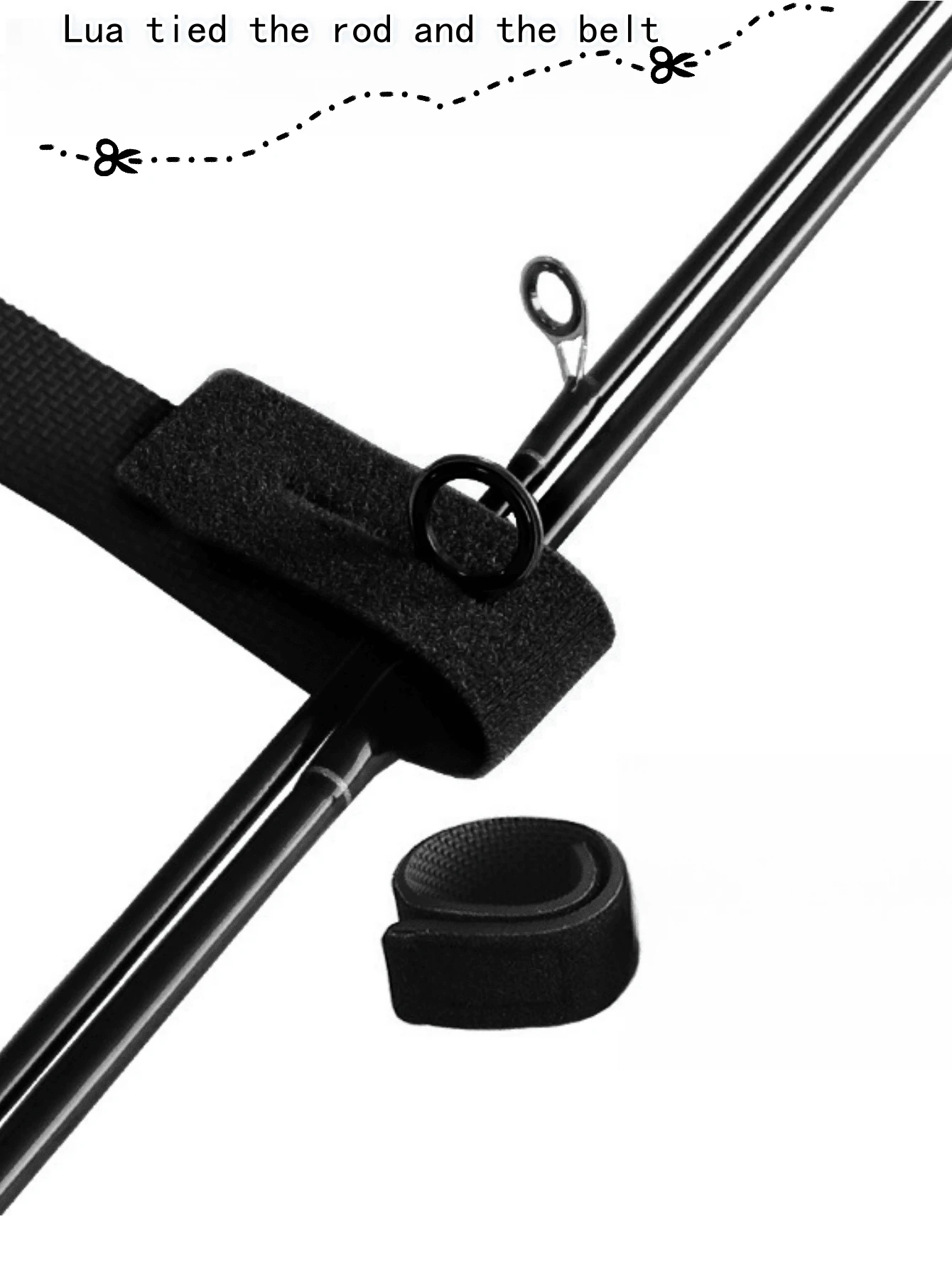 1pc Black Fishing Rod Tie Strap Lure Rod Magic Ties Outdoor Fishing Equipment Lure Accessories ...