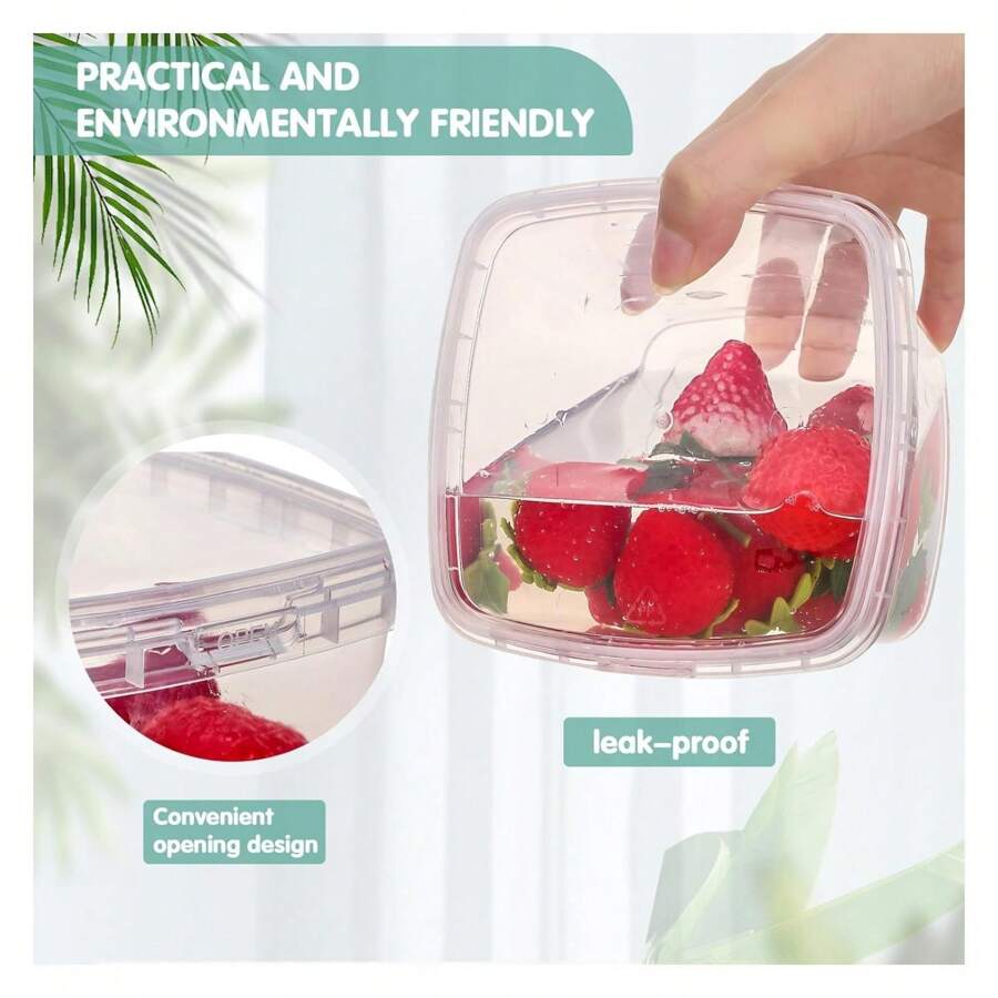 60 Pack Square Clear Plastic Deli Containers With Lids 32 Oz 16 Oz ...