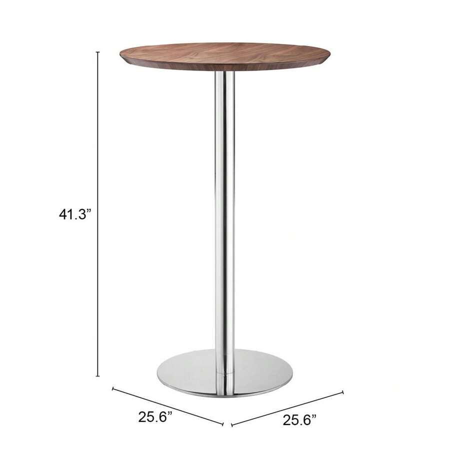 Bergen Bar Table Walnut With Assembly Required, Round Tabletop, Seats ...
