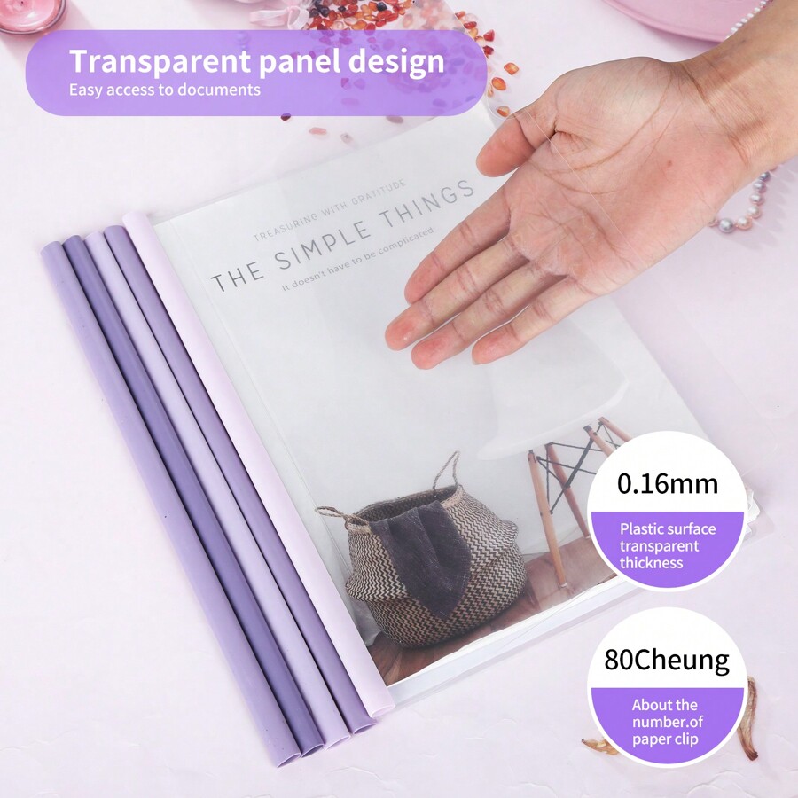 10Pcs A4 Sliding Bar Folder Gradient Minimalist High Appearance Test ...