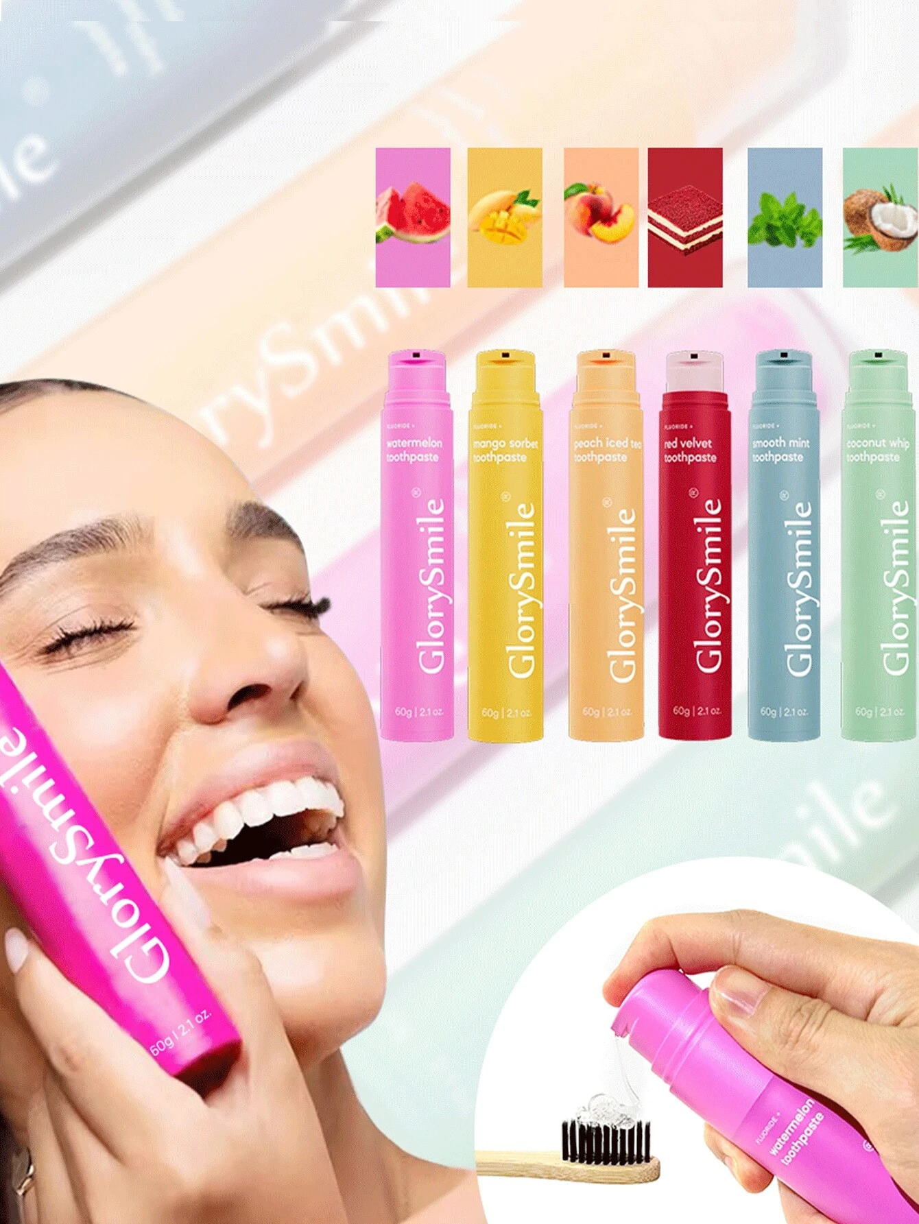 Popular Fruit Flavoured Toothpaste(Strawberry) 60g Fresh Breath Travel ...