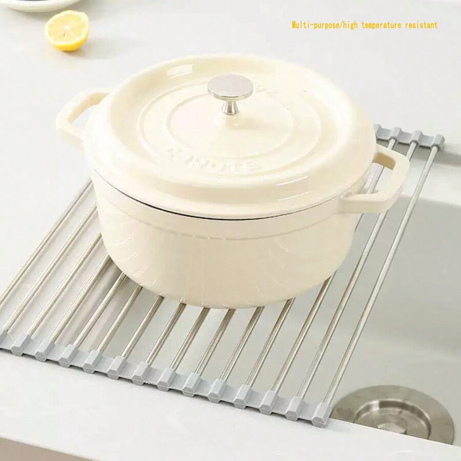 Foldable Stainless Steel Sink Drainer Rack Kitchen Water Filter Shelf ...