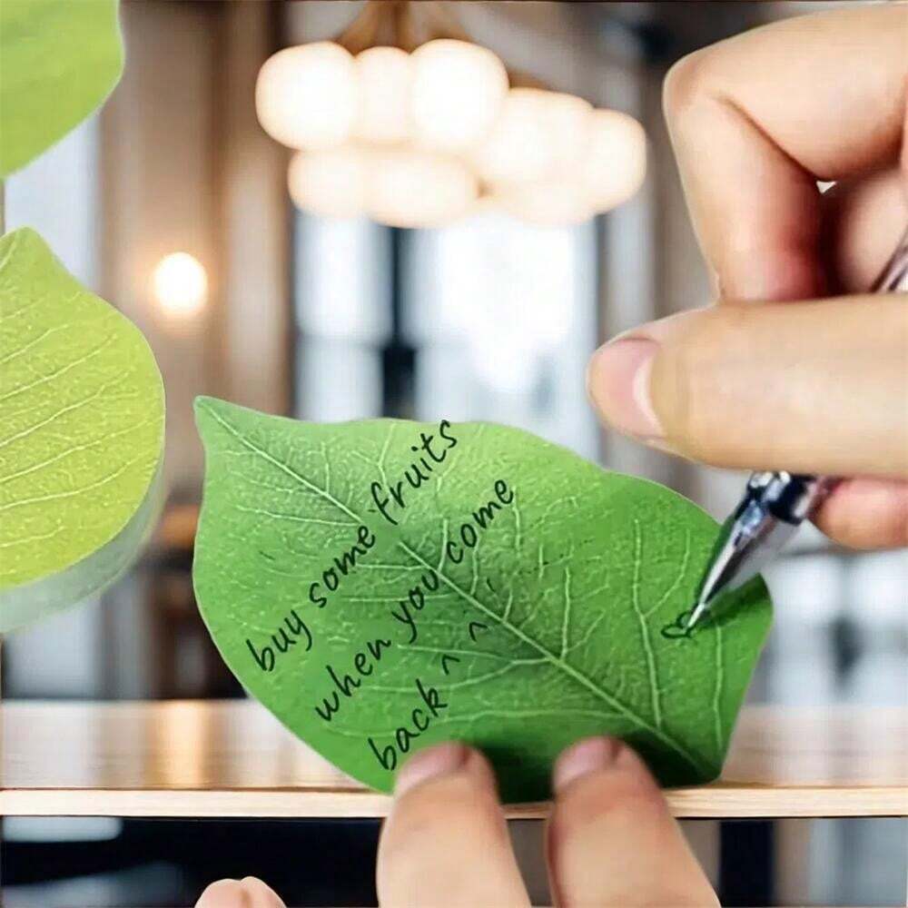 50 Sheets Leaf Sticky Notes Memo Pad Paper Sticker Pads - Office ...