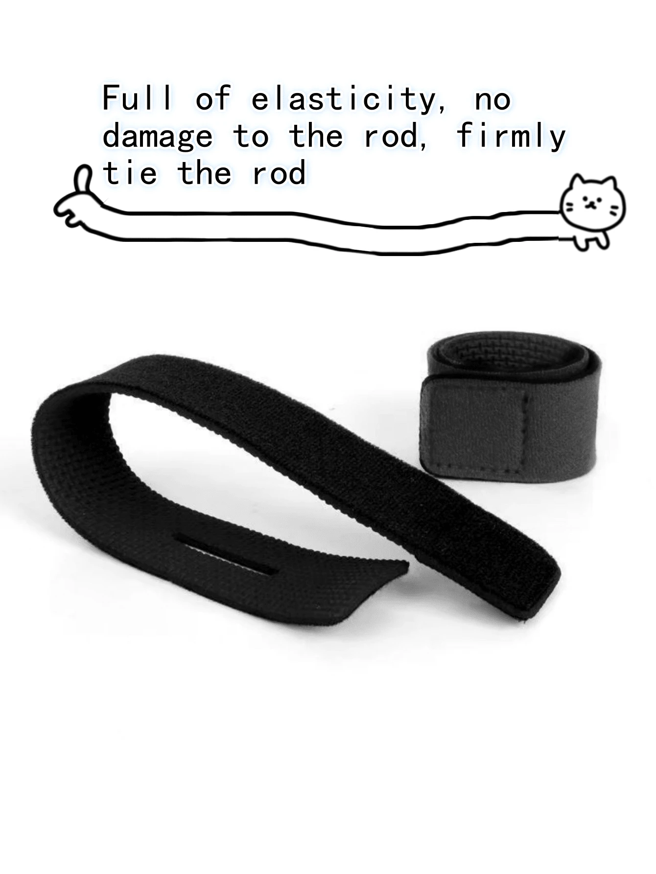 1pc Black Fishing Rod Tie Strap Lure Rod Magic Ties Outdoor Fishing Equipment Lure Accessories ...