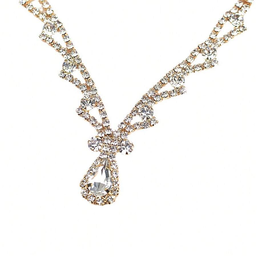 Cross-Border Crystal Teardrop Forehead Chain Bridal Headpiece European ...