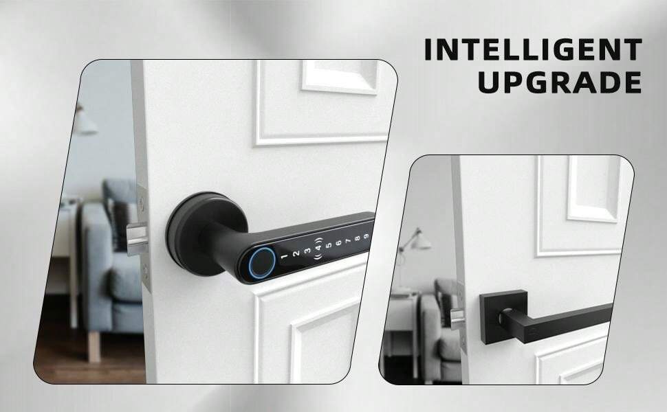 Smart Home Electronic Fingerprint Password Key Card Door Lock With Ball ...