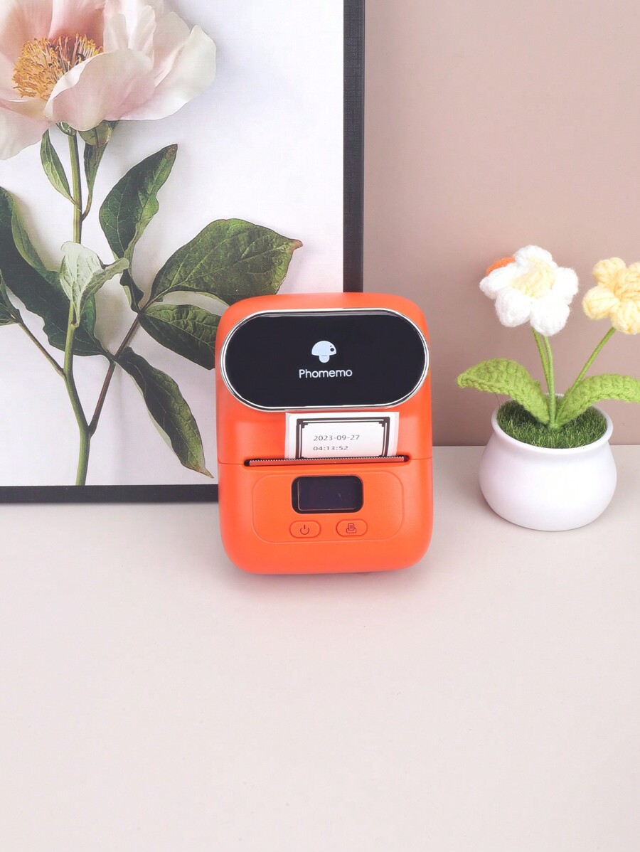 1 Pc Orange Phomemo M110 Label Maker - Wireless Label Printer With One ...