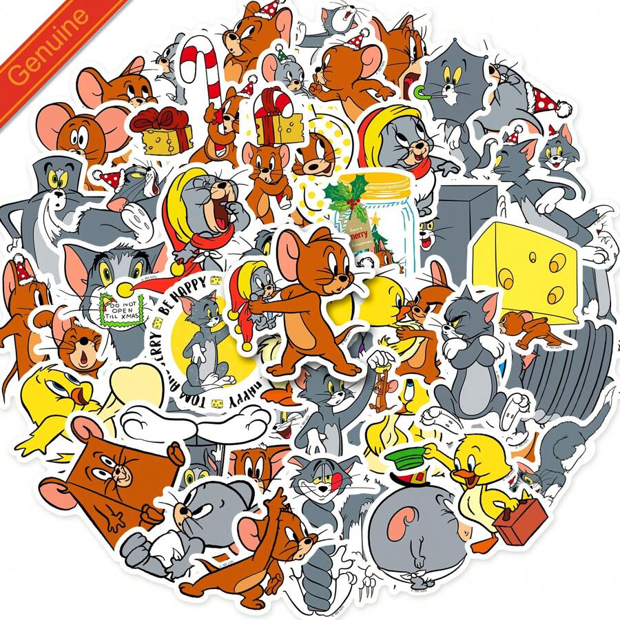 50 pezzi adesivi Warner Bros. ufficialmente autorizzati con Tom e Jerry ...