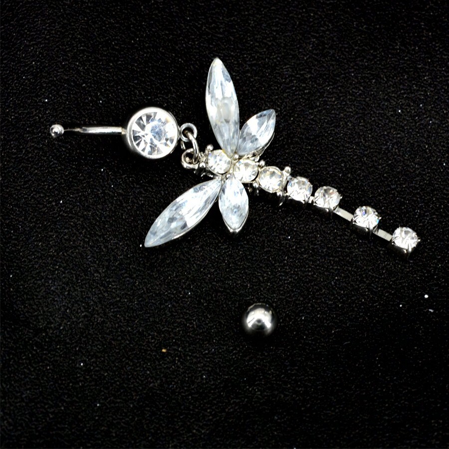 1Pc White Pink Butterfly Navel Piercing Nombril Crystal Belly Button Rings Body Piercing Ombligo ...