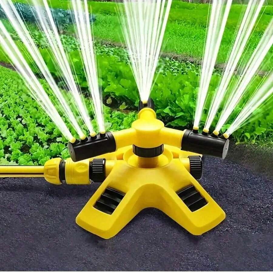 1pc 360 Degree Automatic Rotating Nozzle + 4-Way Water Splitter Garden ...
