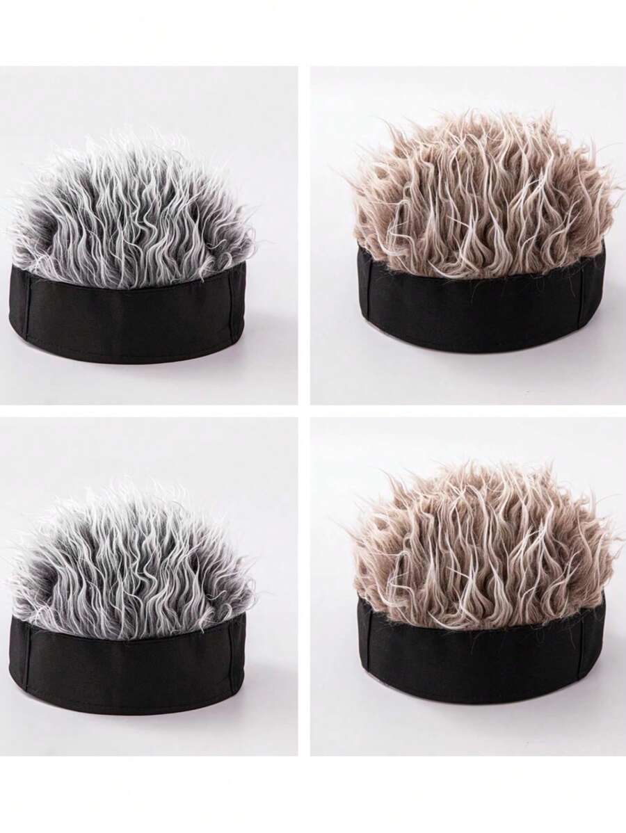 New Hat Funny Realistic Short Hair Wig Hat Vintage Hip-Hop Cap No Brim ...