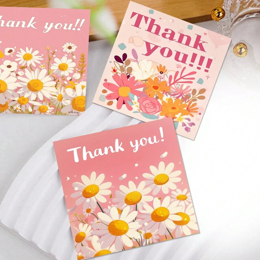 60 Pieces Of Paper Greeting Cards With 3 Different Styles, Flowers ...