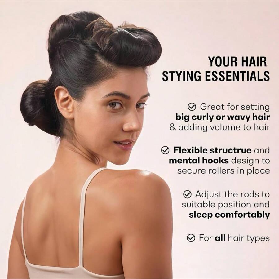 3 PCS Heatless Hair Curler, Flexi Rods With Hook, Heatless Curling Rod ...