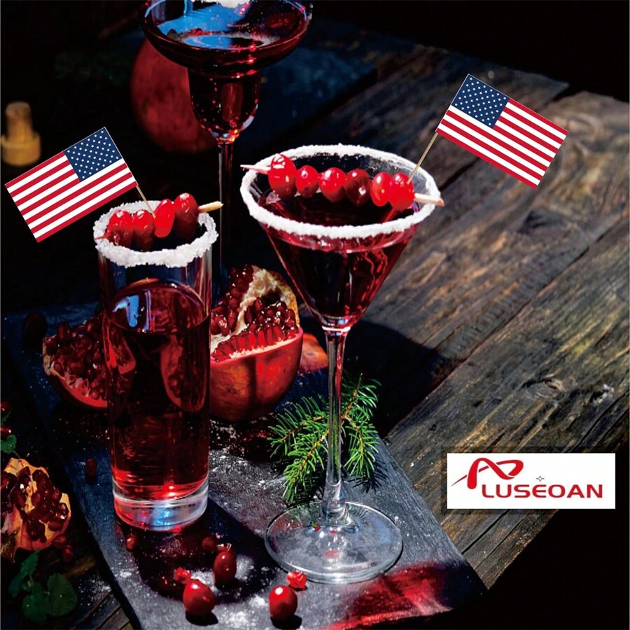 100pcs American US Toothpick Flag USA Small Mini Cocktail Fruit ...