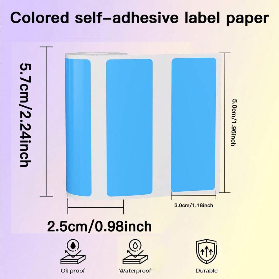 Mini Printer Universal Label Color Label Sticker, 3/6/12 Rolls Of Color ...