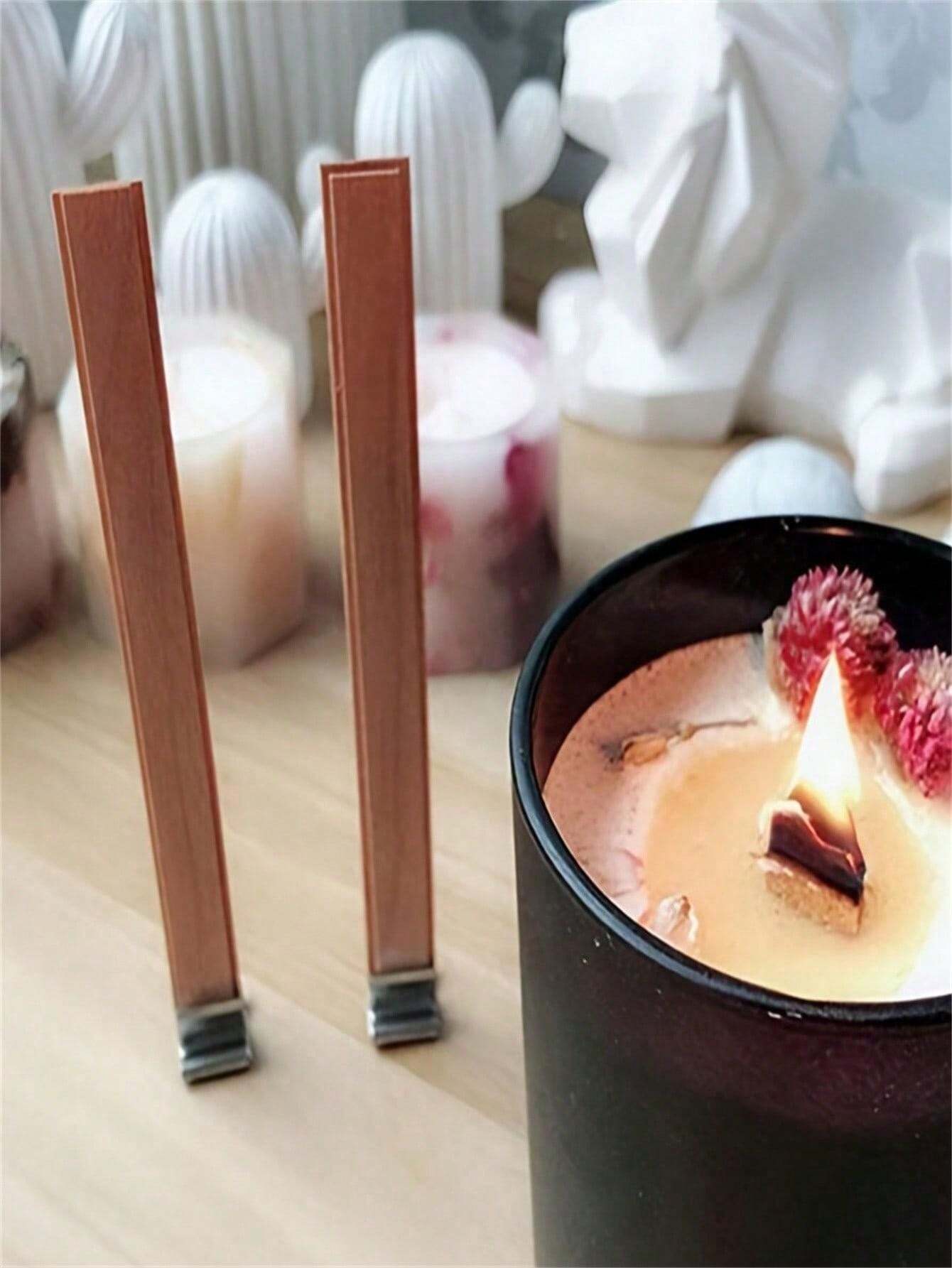 10-50 piezas Mechas de vela de madera, mechas de vela de madera natural ...