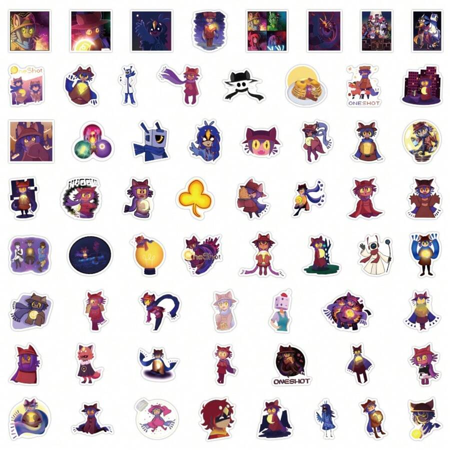 60 Sheets Oneshot Cartoon Graffiti Stickers, Adventure Puzzle Style ...