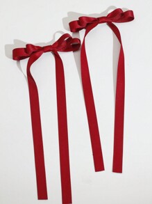 2pcs Ballet Style Ribbon Streamer Fairy Bow Hair Clips, Fashionable ...