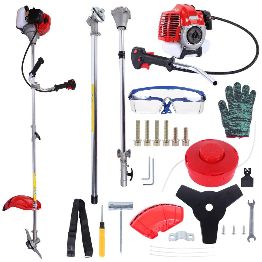 52CC Gas Powered Grass String Trimmer, 2 In 1 Straight Shaft Grass ...