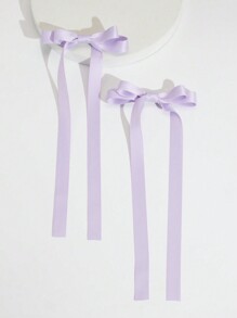 2pcs Ballet Style Ribbon Streamer Fairy Bow Hair Clips, Fashionable ...