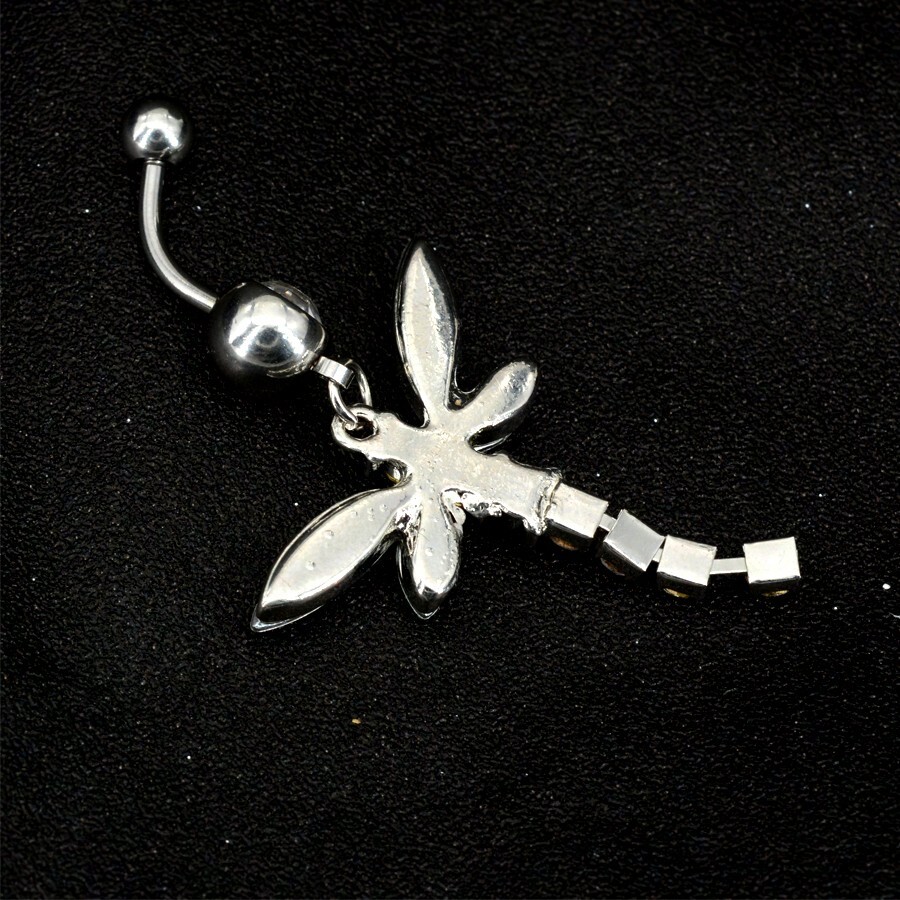 1Pc White Pink Butterfly Navel Piercing Nombril Crystal Belly Button Rings Body Piercing Ombligo ...