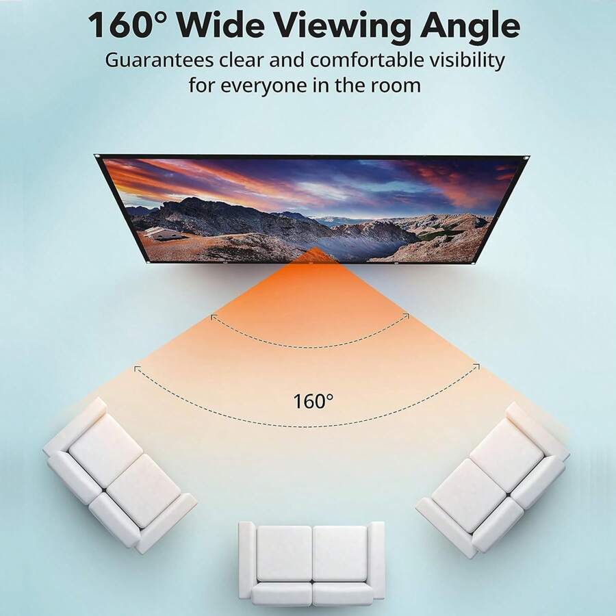 150-Inch 4K HD 16:9 Foldable Portable Anti-Crease Projector Screen ...