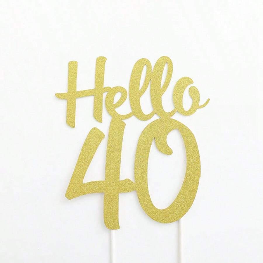 Hello 40 Cake Topper - 40th Birthday / 40th Anniversary Party Cake ...