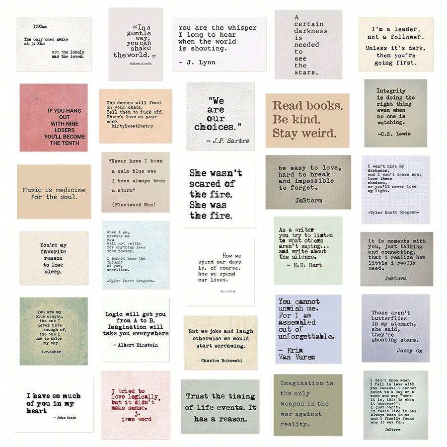 60pcs Famous Quotes Stickers Positive Stickers For Vintage Journal DIY ...