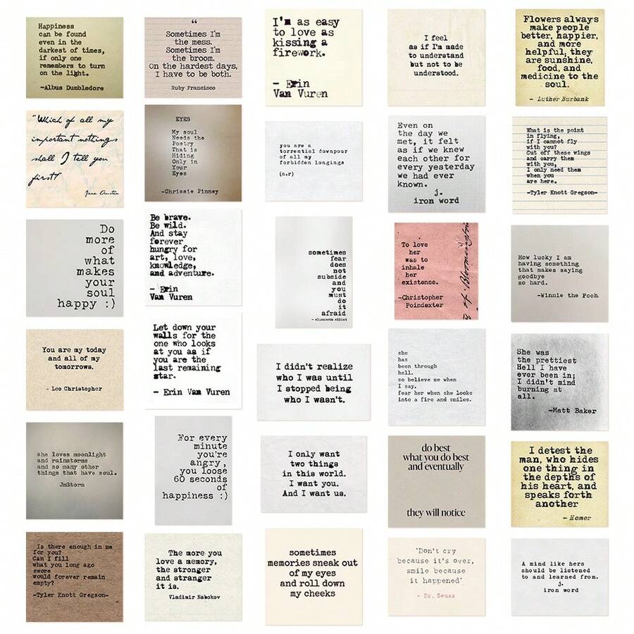 60pcs Famous Quotes Stickers Positive Stickers For Vintage Journal DIY ...