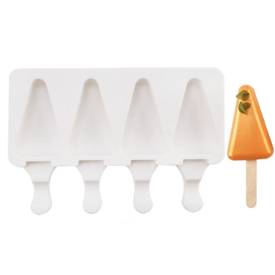 1pc 4-In-1 Triangle Silicone Popsicle Mold, Safe Cartoon Ice Pop ...