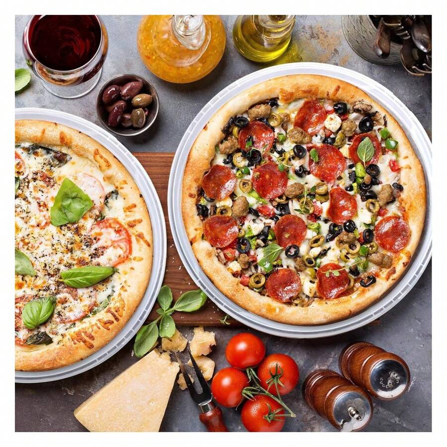 6 Pack 12 Inch Pie With Lid And Handle, Plastic Pie Reusable Round 2 ...