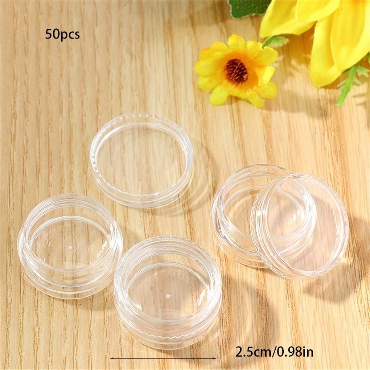 50pcs 2.5G Clear Plastic Cosmetic Containers With Lids, Makeup Sample ...
