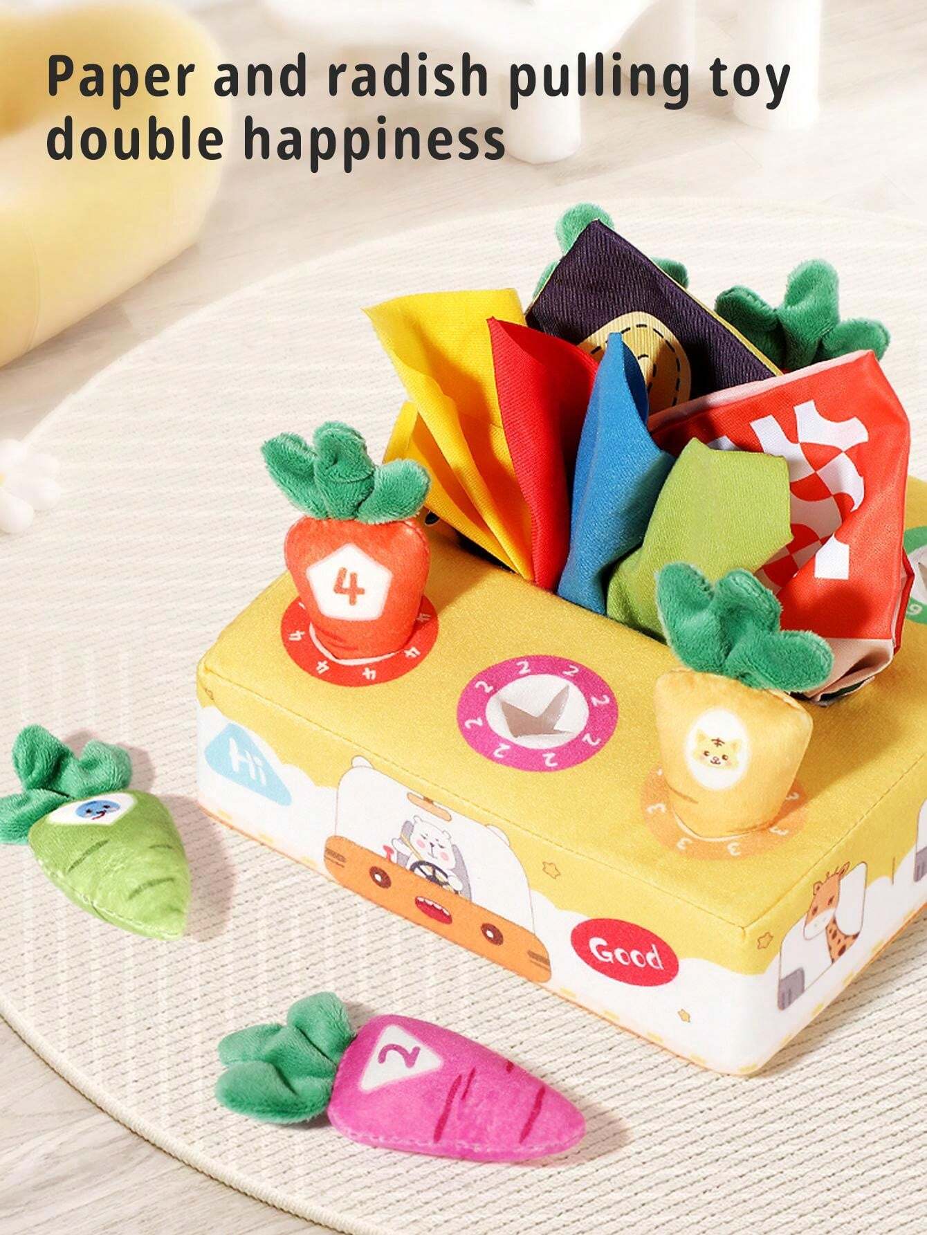 One Baby Toy That Simulates Tissue And Carrot, 2-In-1, Suitable For 0-1 ...