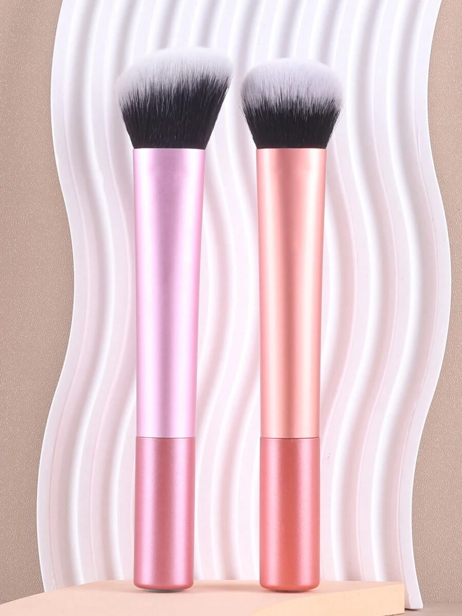 2 piezas Brocha de contorno y brocha de base, súper delicada y portátil ...