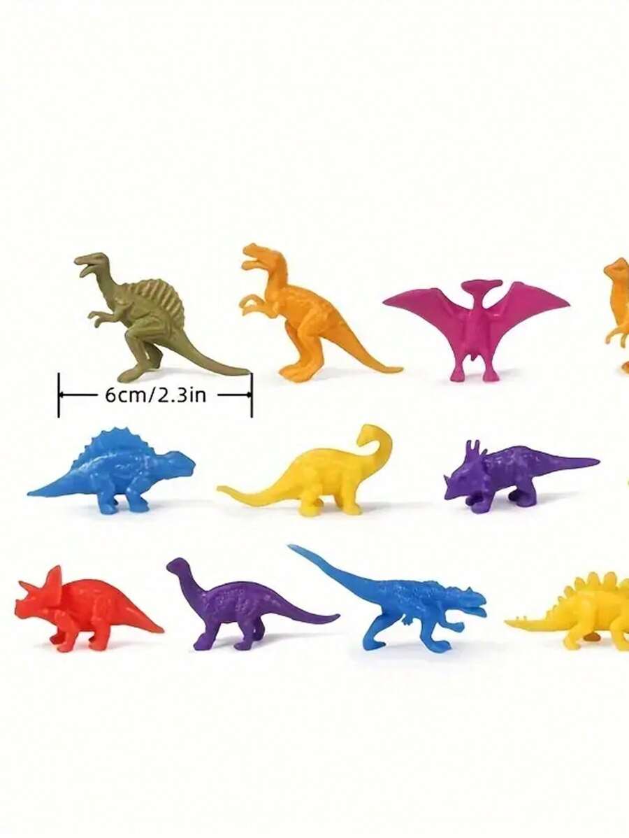 15pcs/30pcs Mini Soft Rubber Dinosaur Toys Including T-Rex, Stegosaurus ...