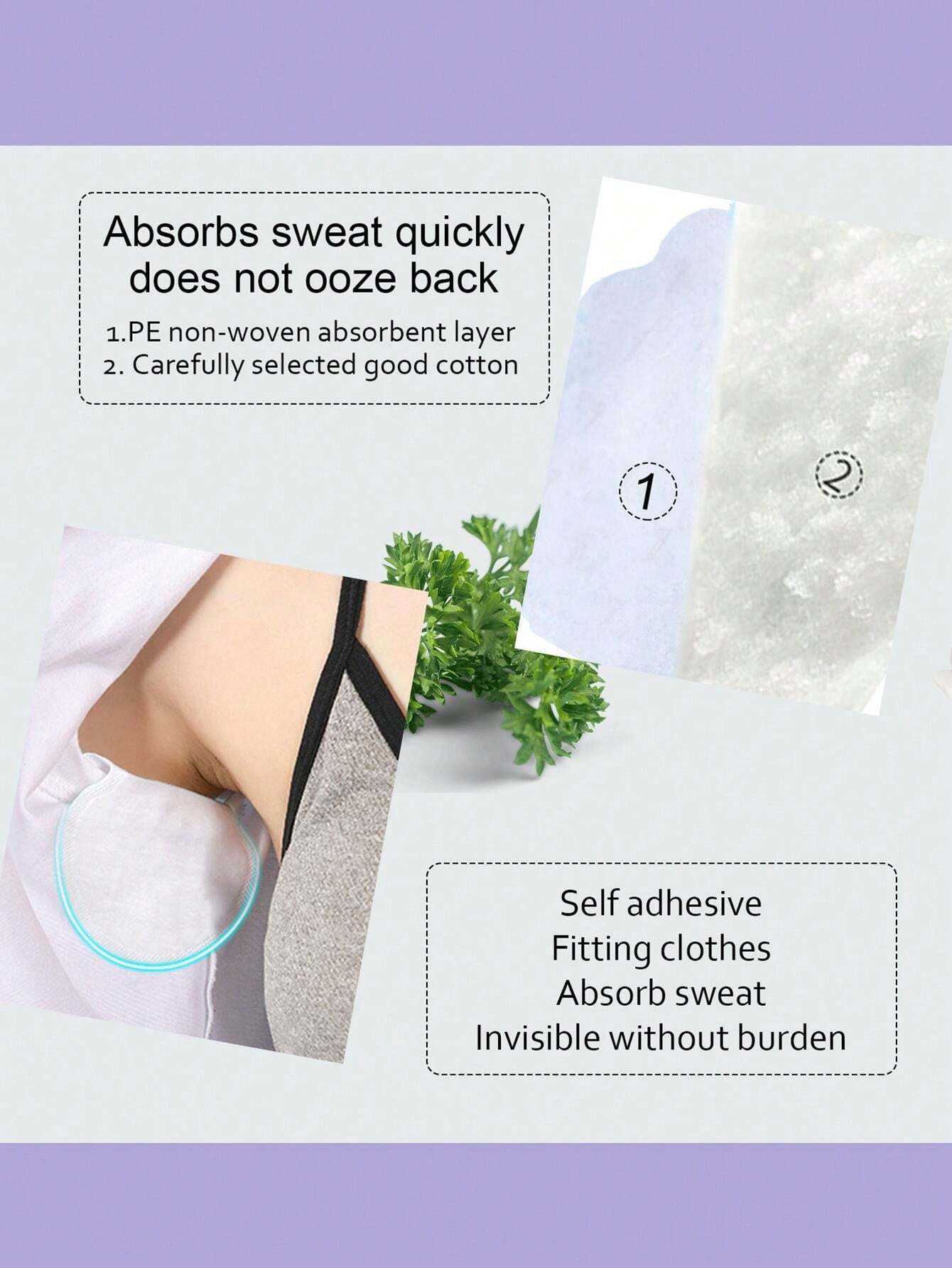 12 Pieces/Pack Underarm Sweat Pads, Unisex Antiperspirant Armpit ...