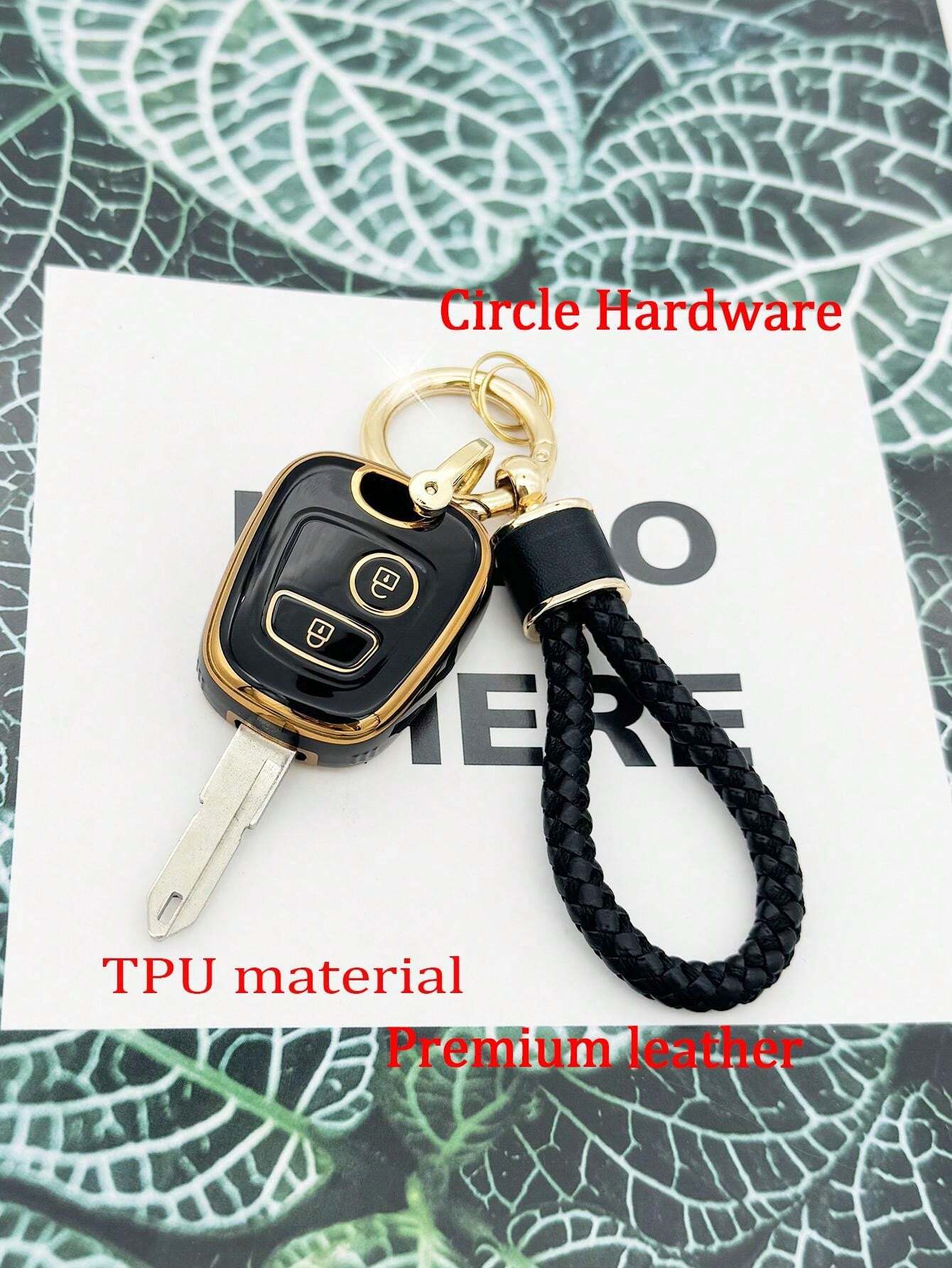 High-End Fashion Black & Gold Braided Rope Keyring + Black & Gold Anti ...