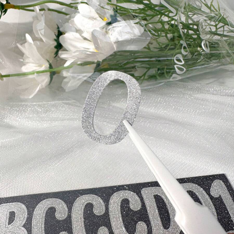 Set Of 126 Sparkling Alphabet And Numeric Pattern Decals, 2 Sheets Per ...