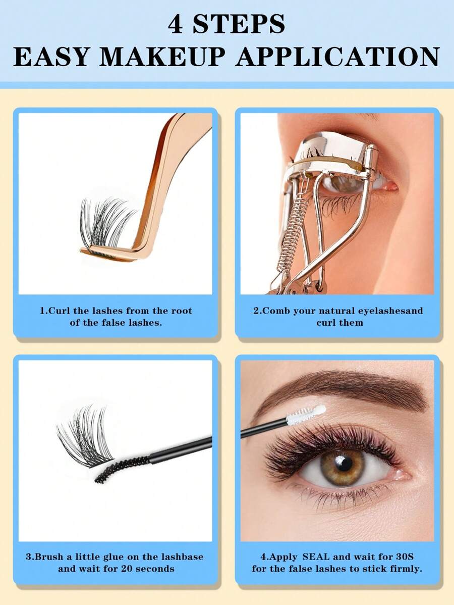 SANISHI Sanishi Lashes Eyelash Curler, 144pcs D-Curl 9-16mm Length ...