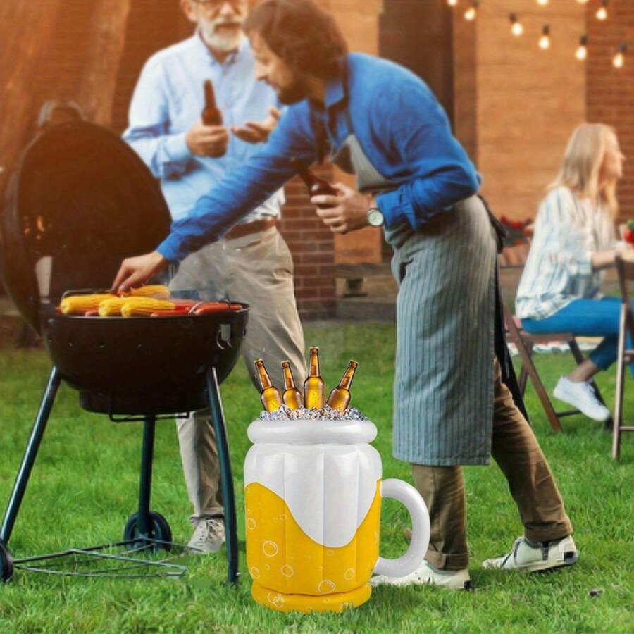 1pc Inflatable Pool Party Beer Barrel, Outdoor Beach Portable Ice ...